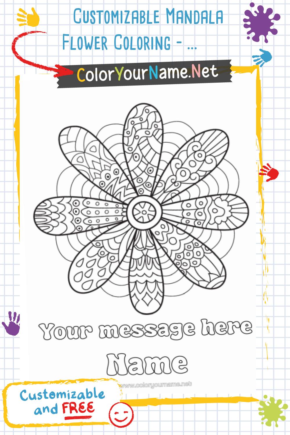 Customizable Mandala Flower Coloring – Zen Activity for Kids