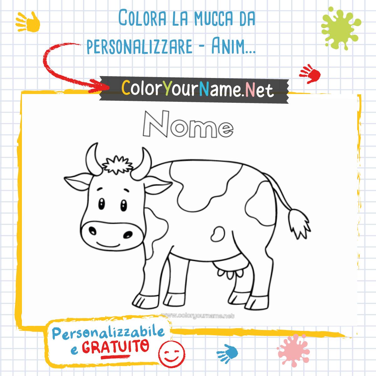 Colora la mucca da personalizzare – Animale della fattoria