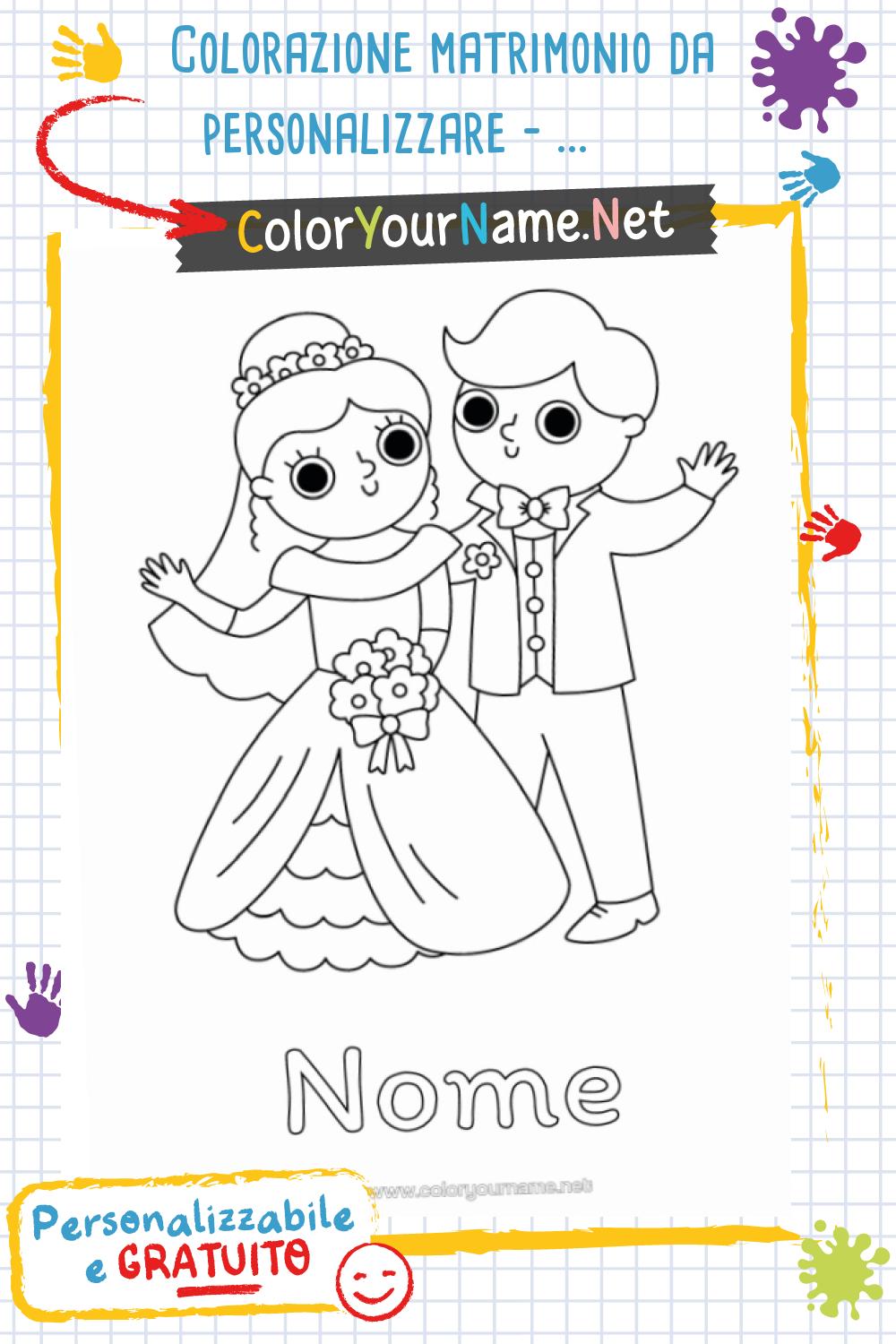 Colorazione matrimonio da personalizzare – Gli sposi da colorare per i ...