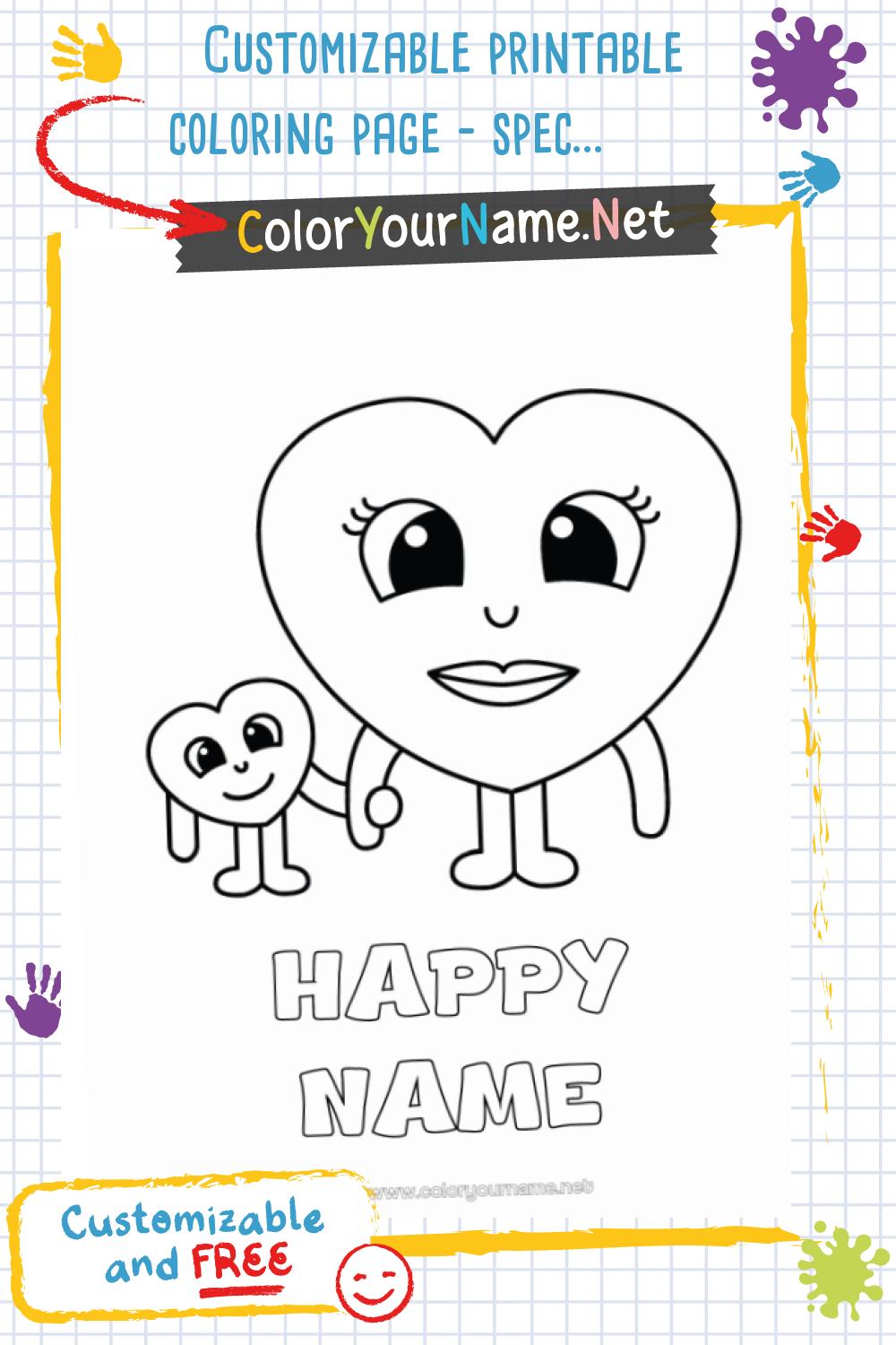Customizable printable coloring page – special for Mother's Day or ...