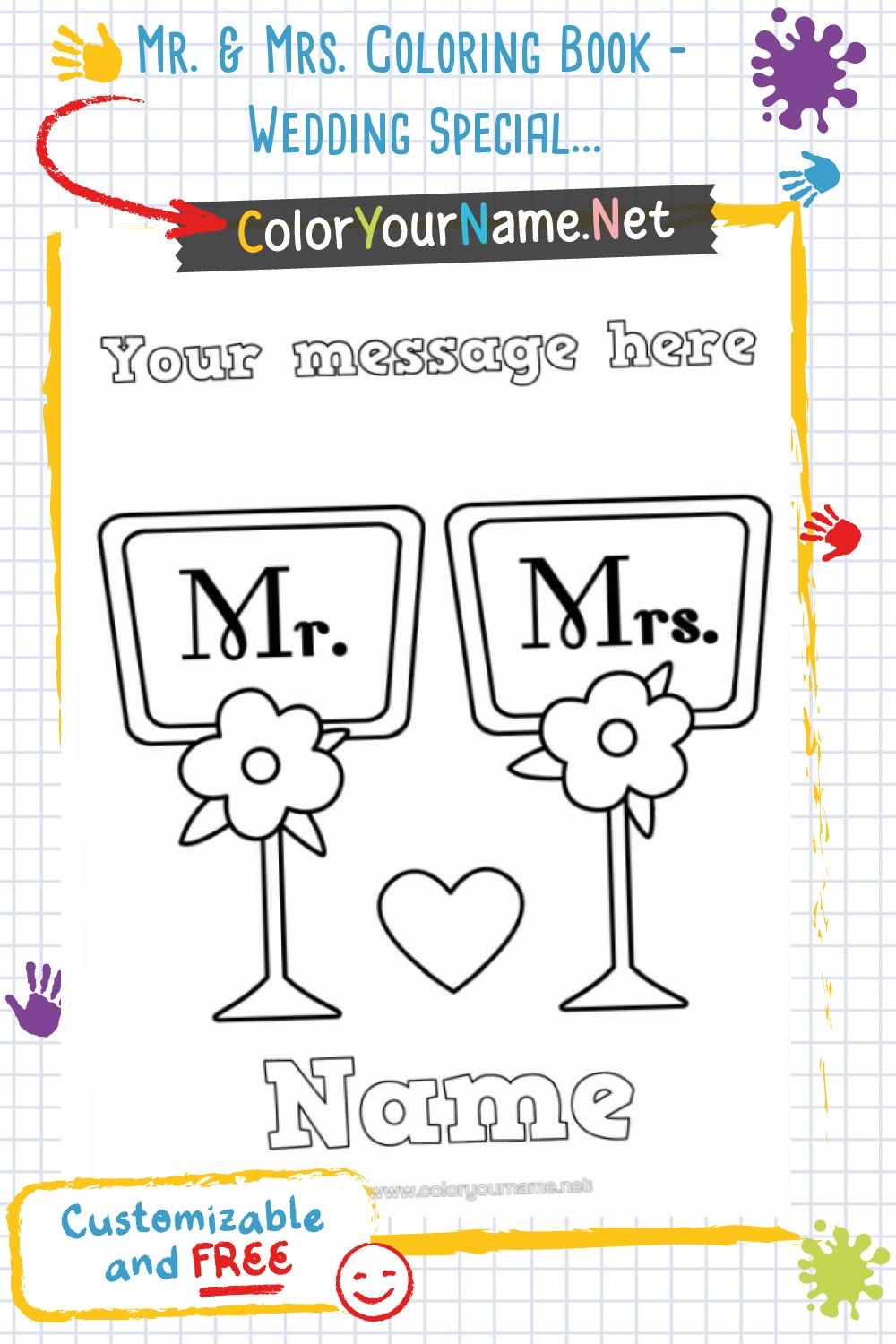 Mr. & Mrs. Coloring Book – Wedding Special to Personalize