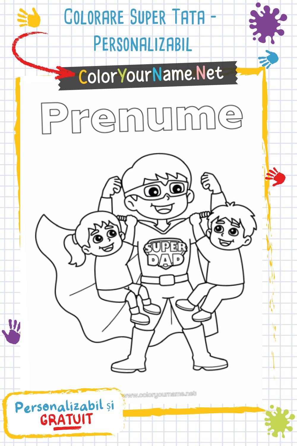 Colorare Super Tata – Personalizabil