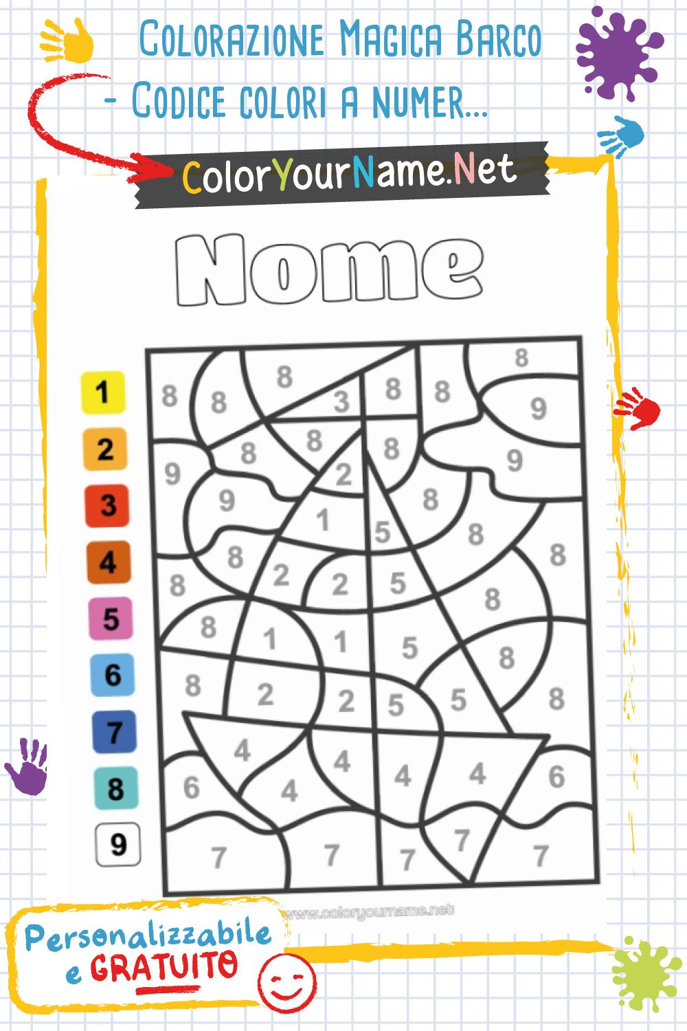 Colorazione Magica Barco – Codice colori a numeri e nome personalizzabile