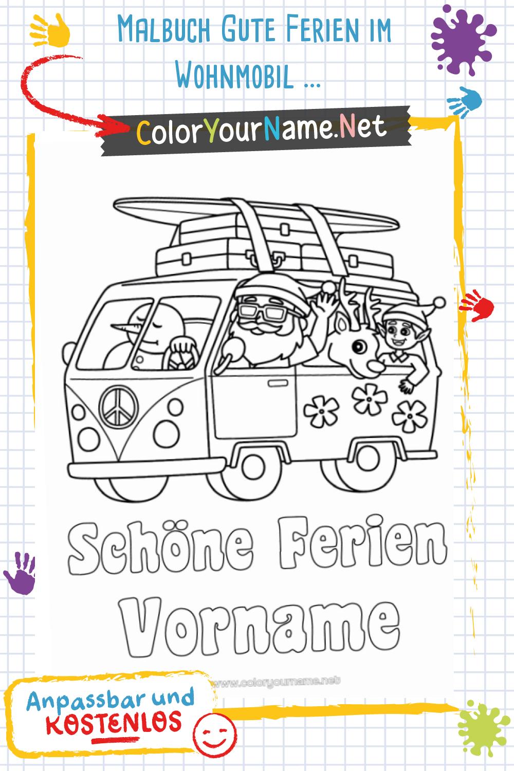 Malbuch Gute Ferien im Wohnmobil – Weihnachtsmann, Rentiere und Elfen ...