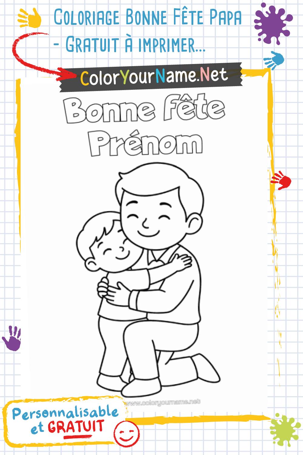Coloriage Bonne Fête Papa – Gratuit à imprimer et personnaliser