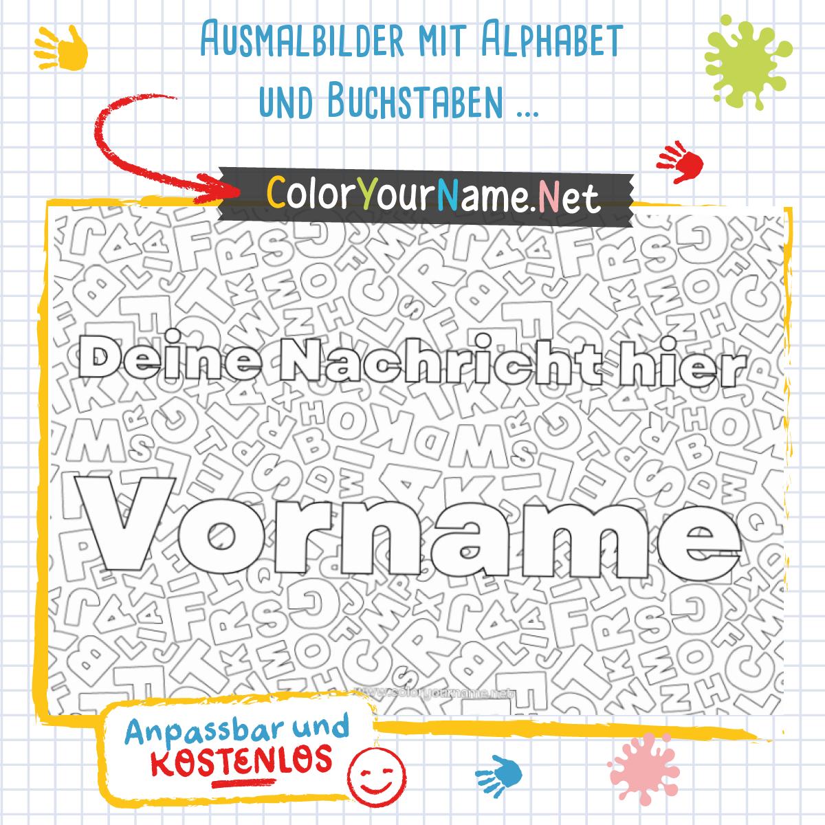 Ausmalbilder mit Alphabet und Buchstaben zum Ausdrucken mit ...