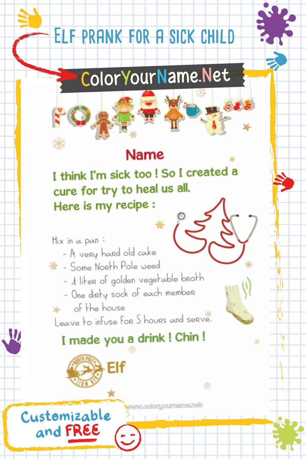 Elf prank for a sick child