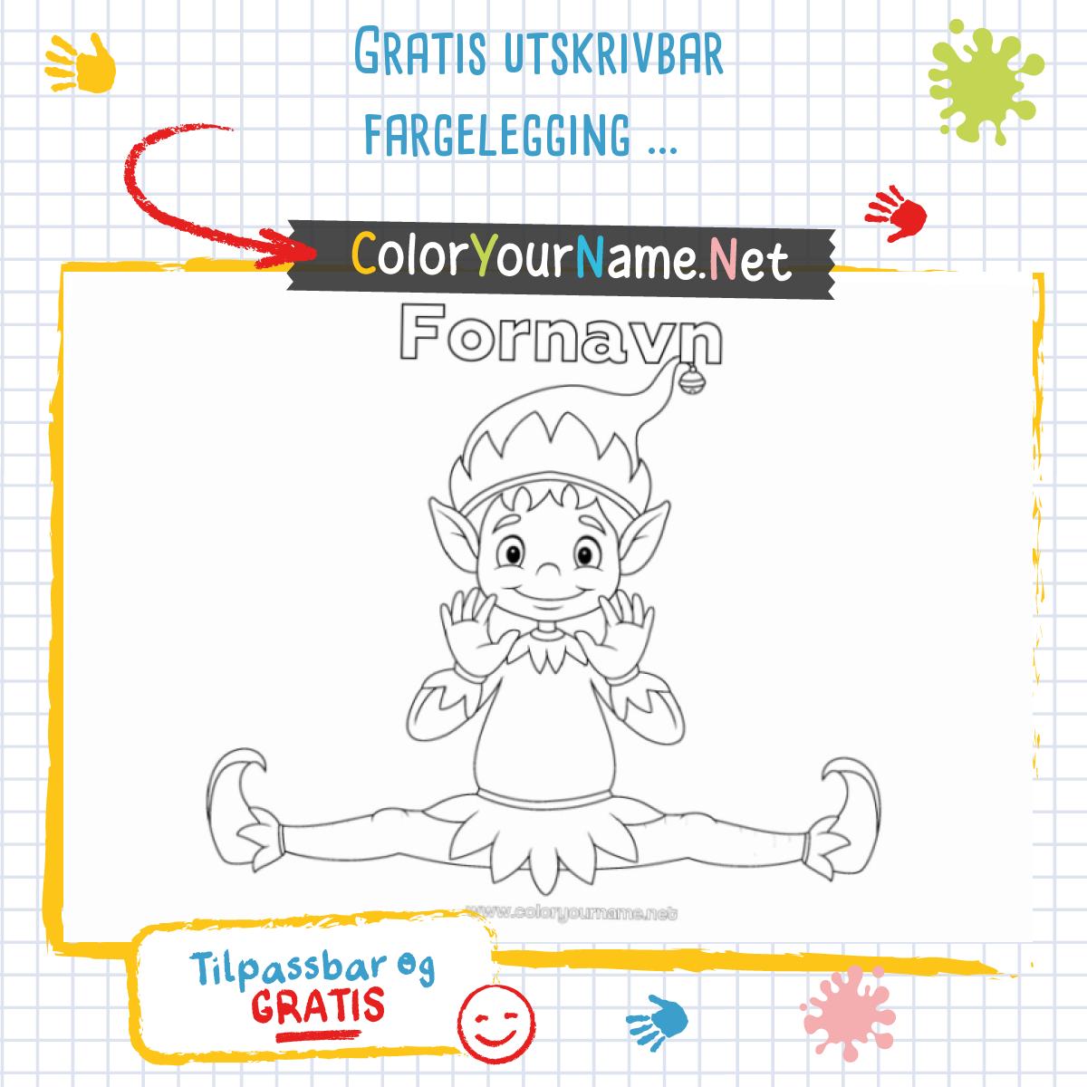 Gratis utskrivbar fargelegging – Lurendreier sittende i spagat