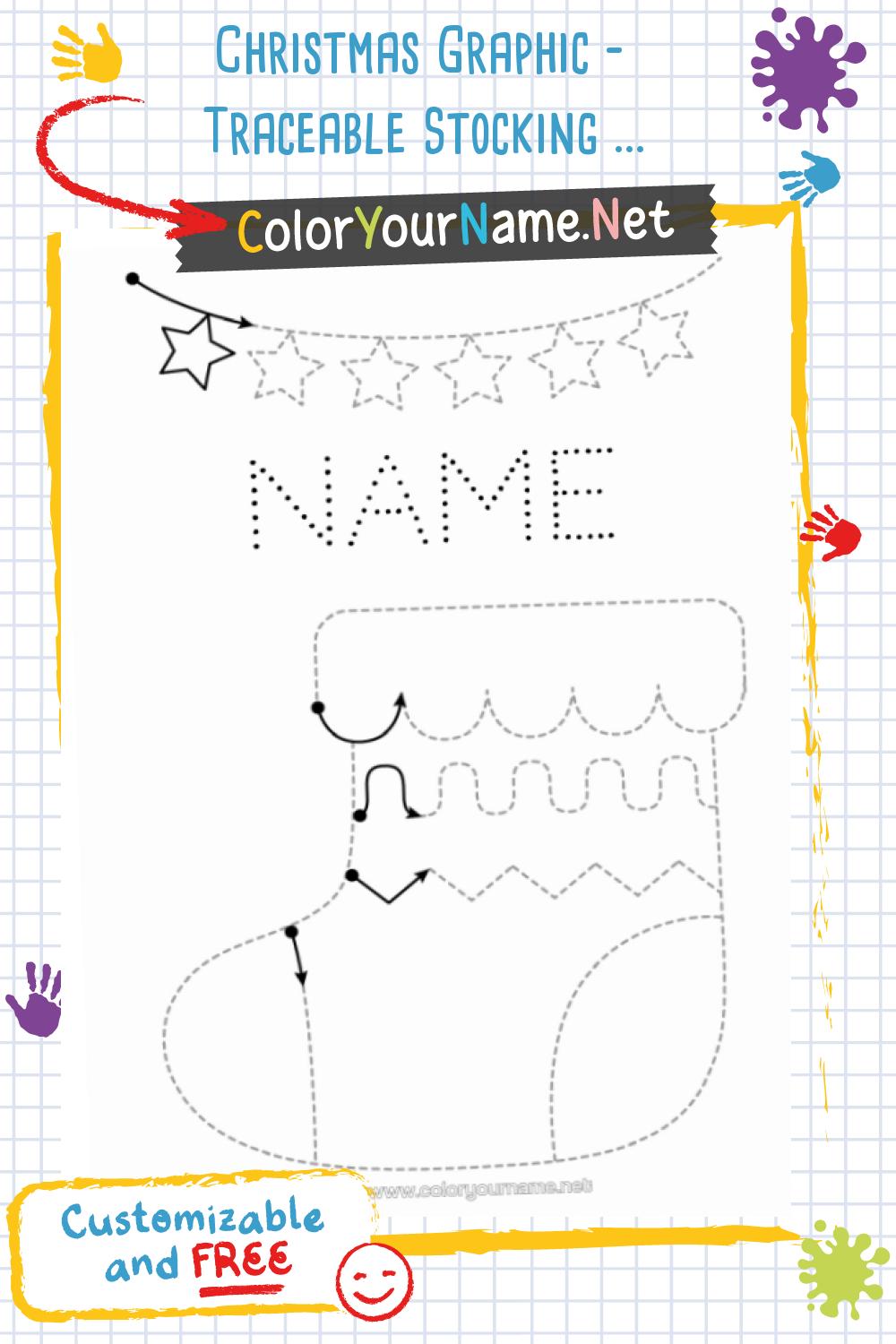 Christmas Graphic – Traceable Stocking and Personalized Name