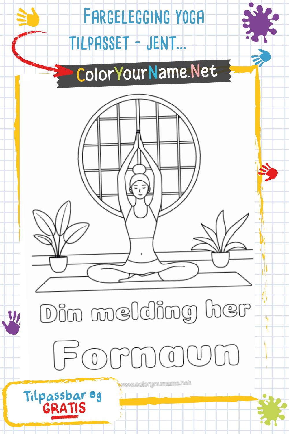 Fargelegging yoga tilpasset – jente i meditasjonsstilling sittende