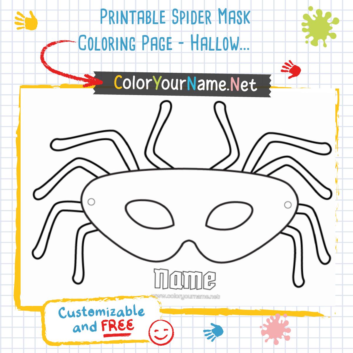 Printable Spider Mask Coloring Page – Halloween and Carnival