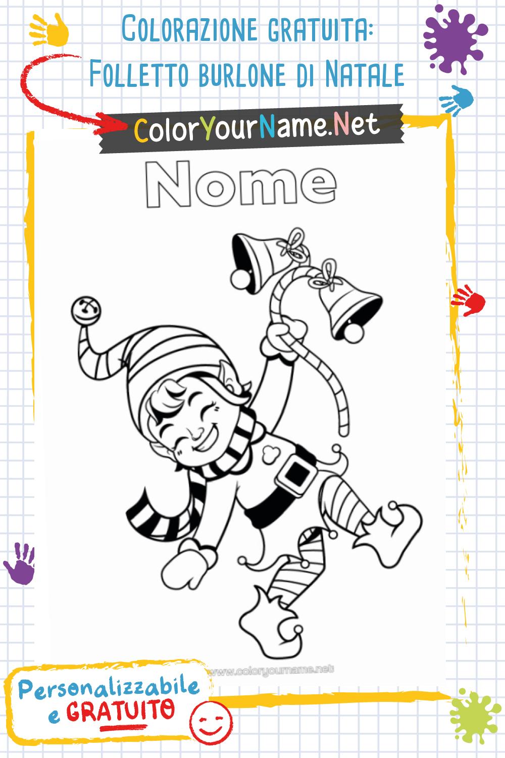 Colorazione gratuita: Folletto burlone di Natale