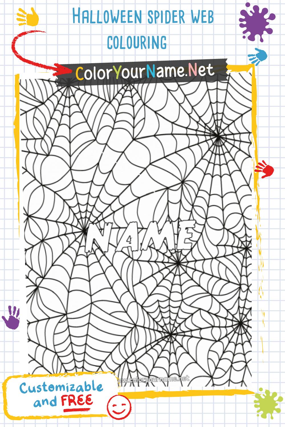 Halloween spider web colouring
