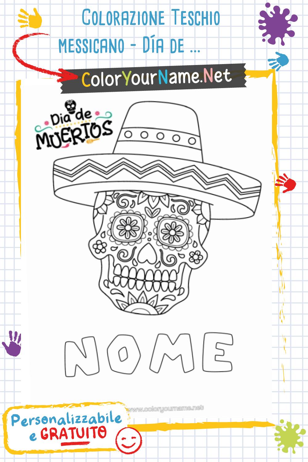 Colorazione Teschio messicano – Día de los Muertos da stampare