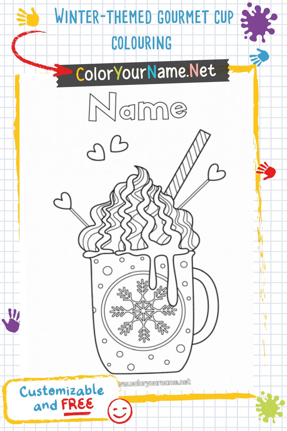 Winter-themed gourmet cup colouring