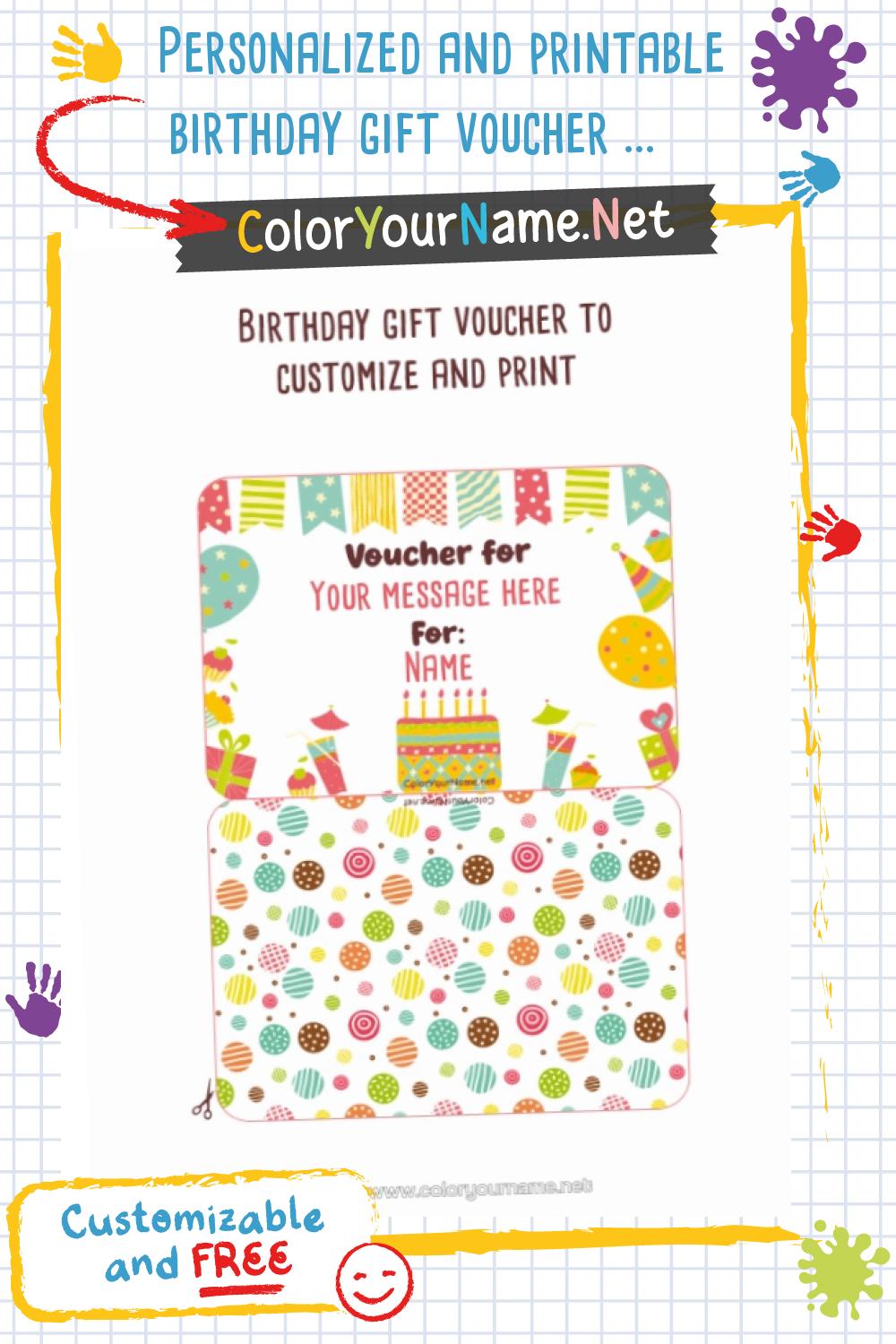 Personalized and printable birthday gift voucher – Activity, outing, or ...
