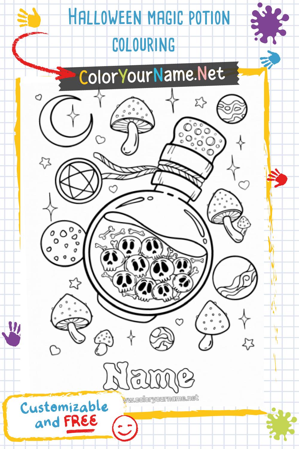 Halloween magic potion colouring