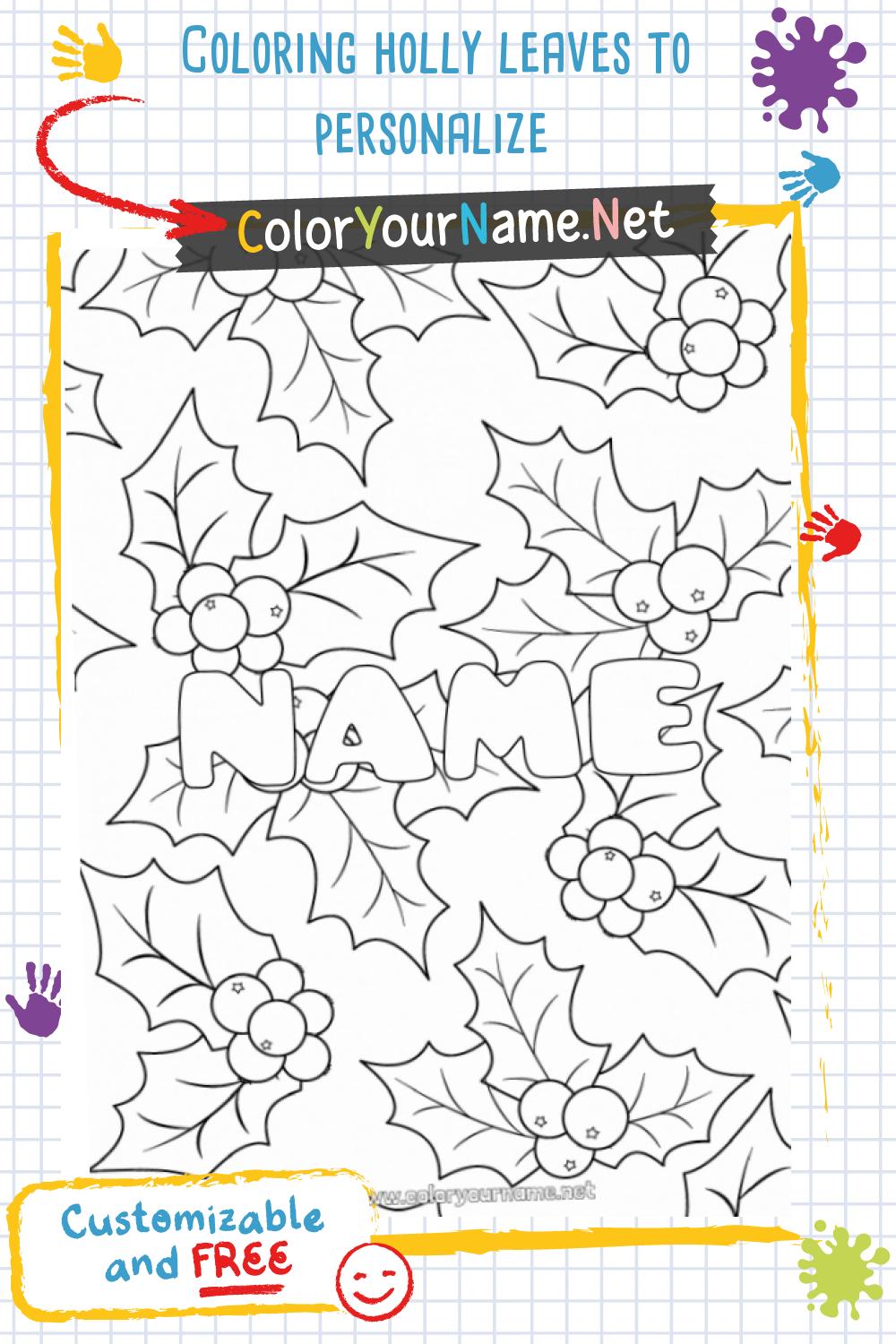 Coloring holly leaves to personalize