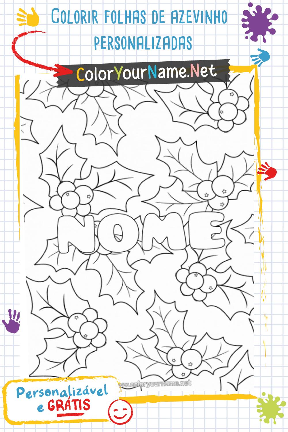 Colorir folhas de azevinho personalizadas