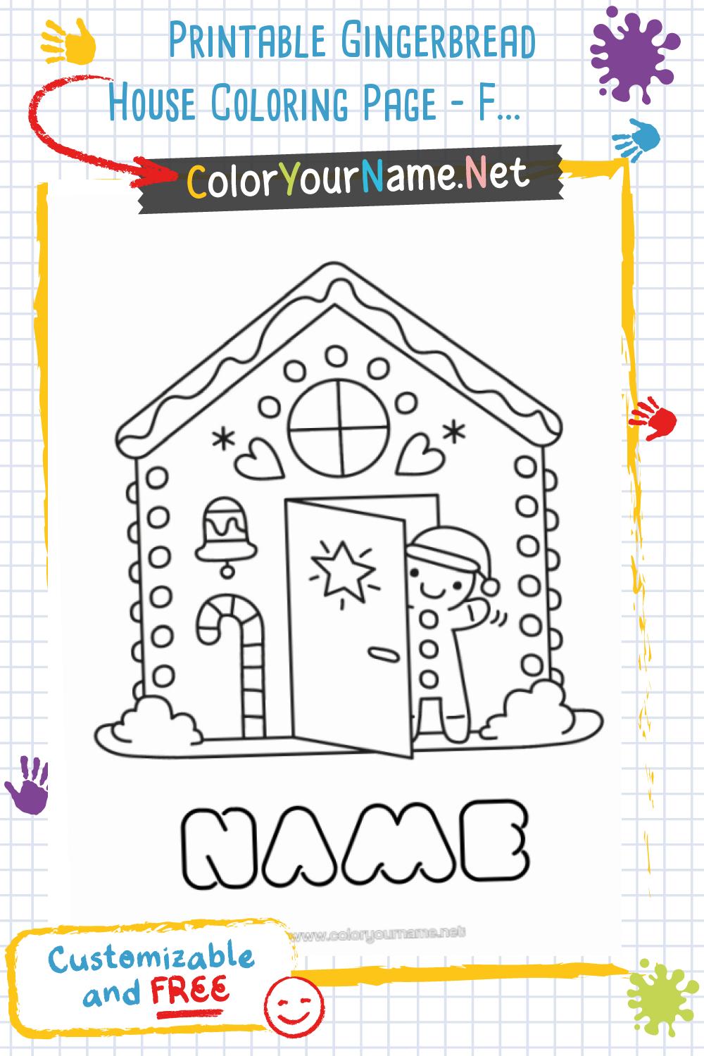 Printable Gingerbread House Coloring Page – Free and Customizable
