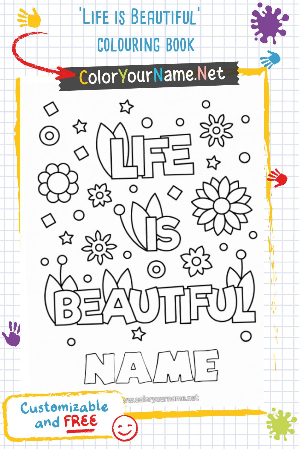 'Life is Beautiful' colouring book