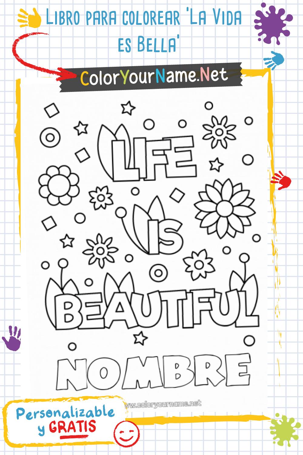 Libro para colorear 'La Vida es Bella'