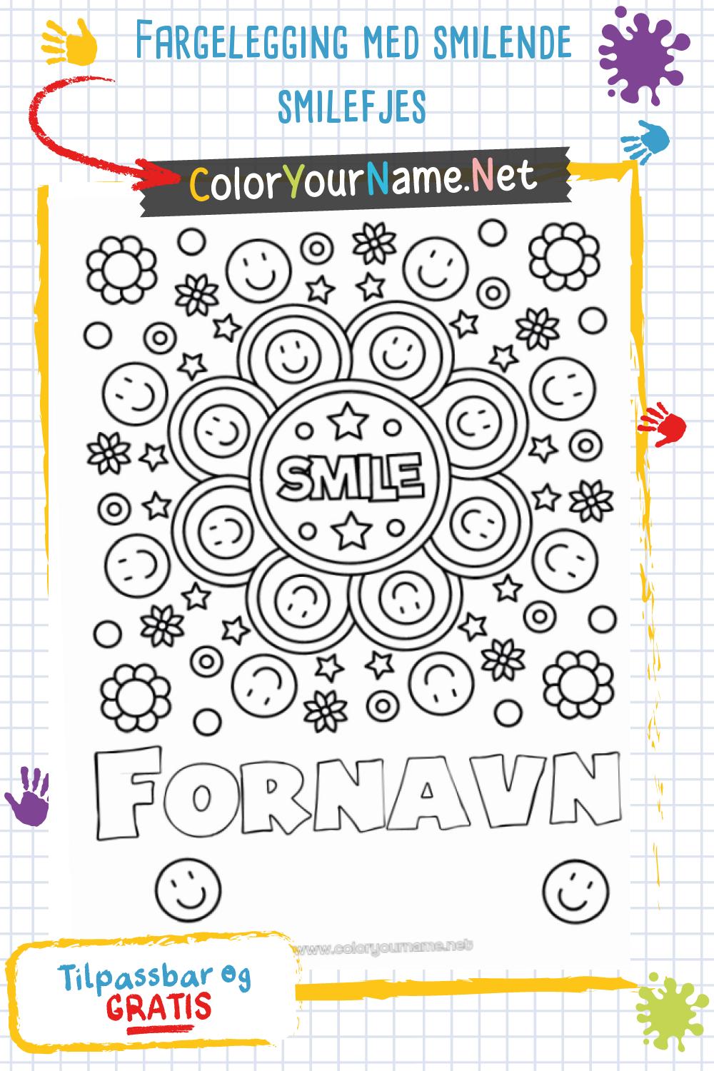 Fargelegging med smilende smilefjes