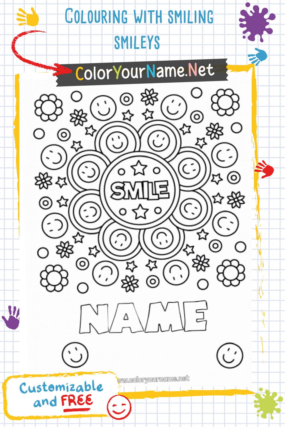 Colouring with smiling smileys