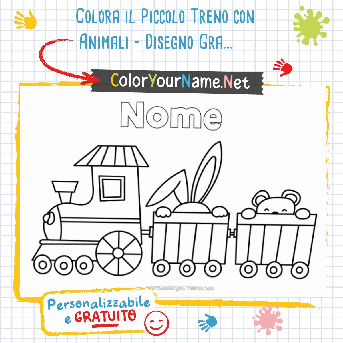 Colora il Piccolo Treno con Animali – Disegno Gratis da Stampare e ...
