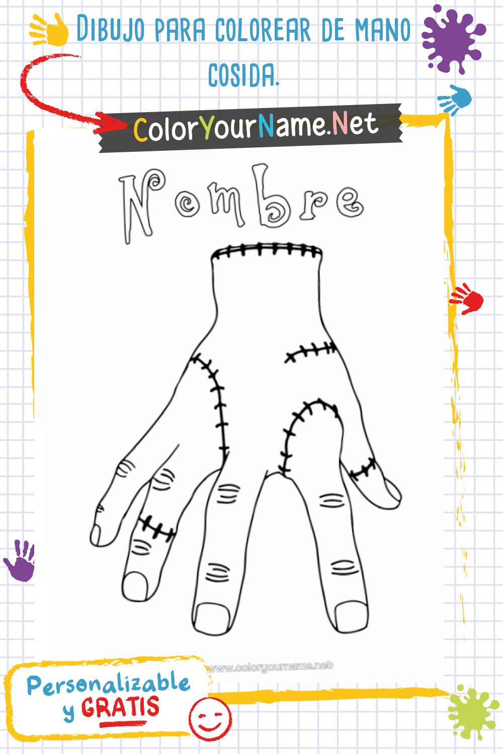 Dibujo para colorear de mano cosida.