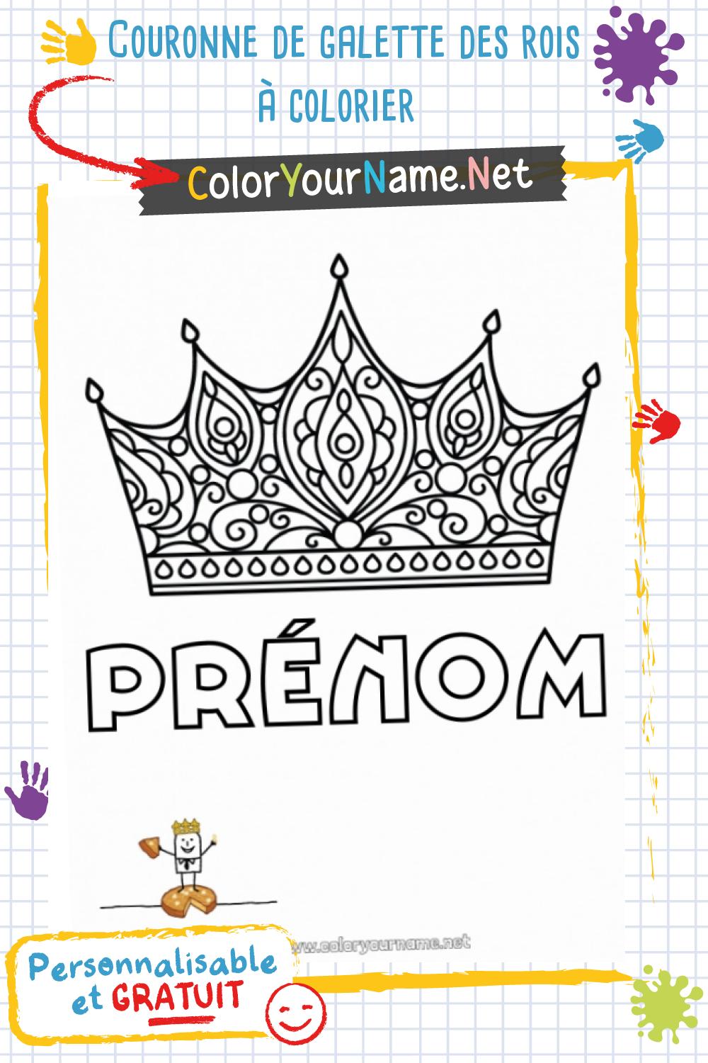 Couronne de galette des rois à colorier