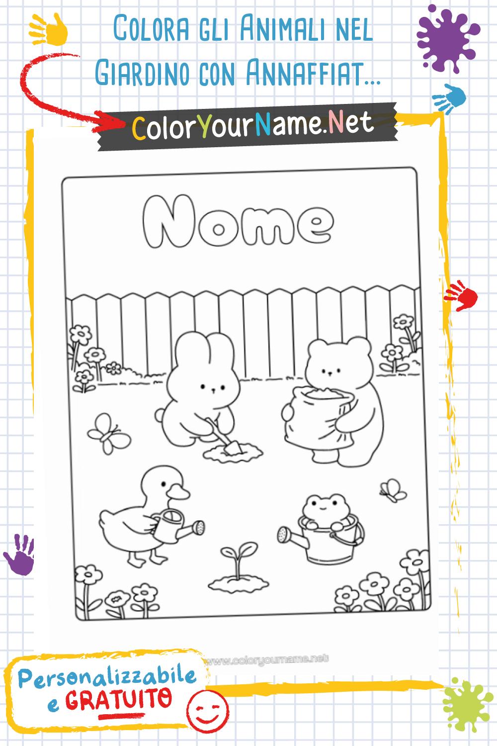 Colora gli Animali nel Giardino con Annaffiatoio – Scena Primaverile da ...