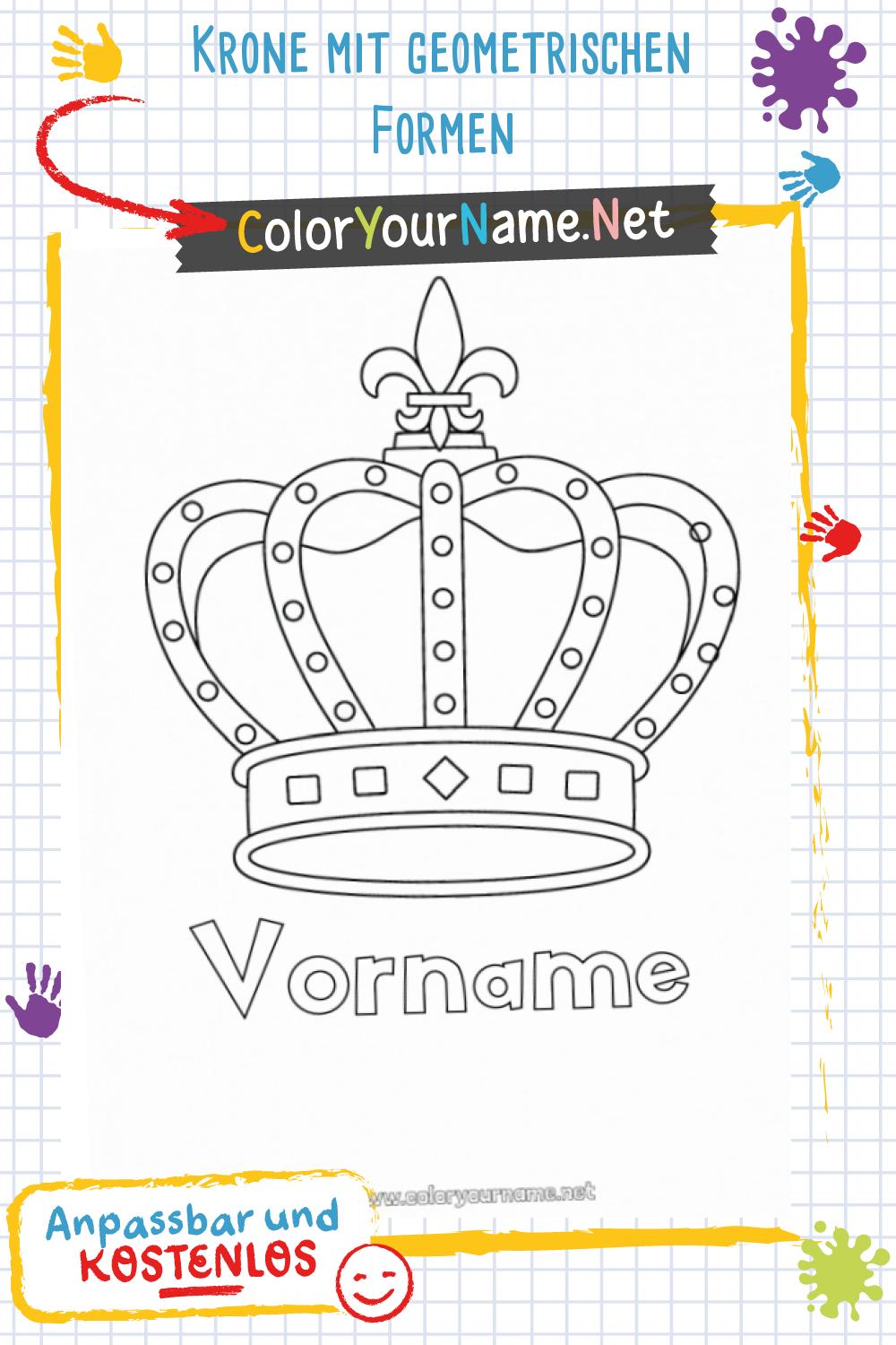 Krone mit geometrischen Formen
