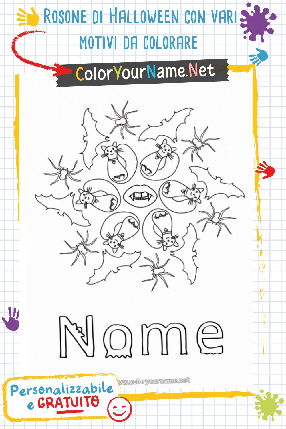 Rosone di Halloween con vari motivi da colorare