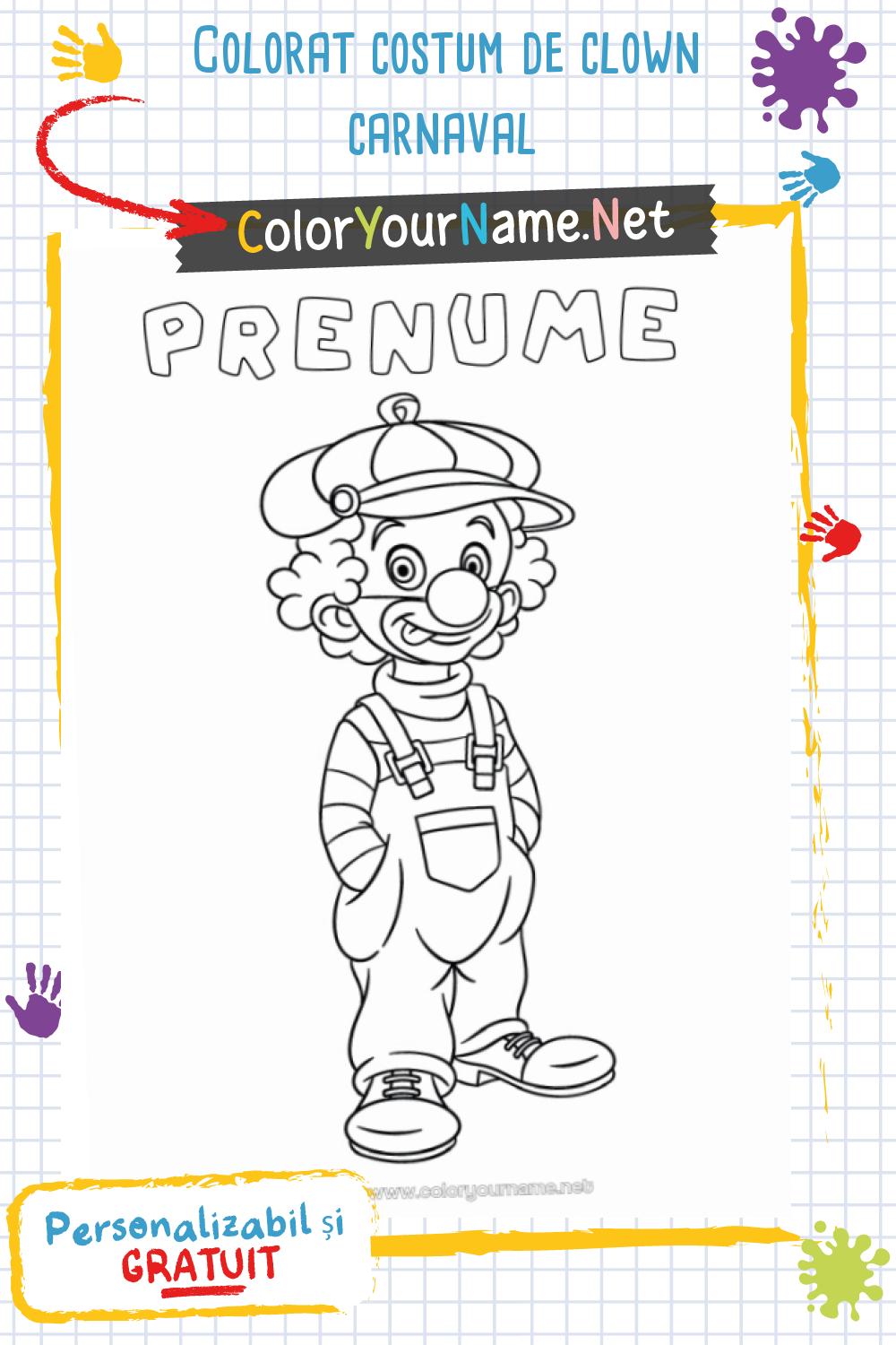 Colorat costum de clown carnaval