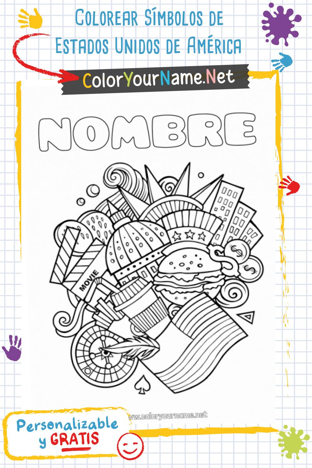 Colorear Símbolos de Estados Unidos de América