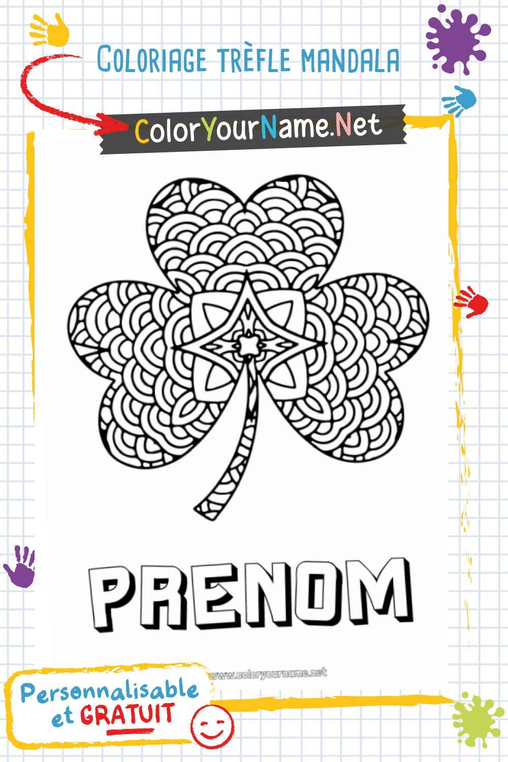 Coloriage trèfle mandala