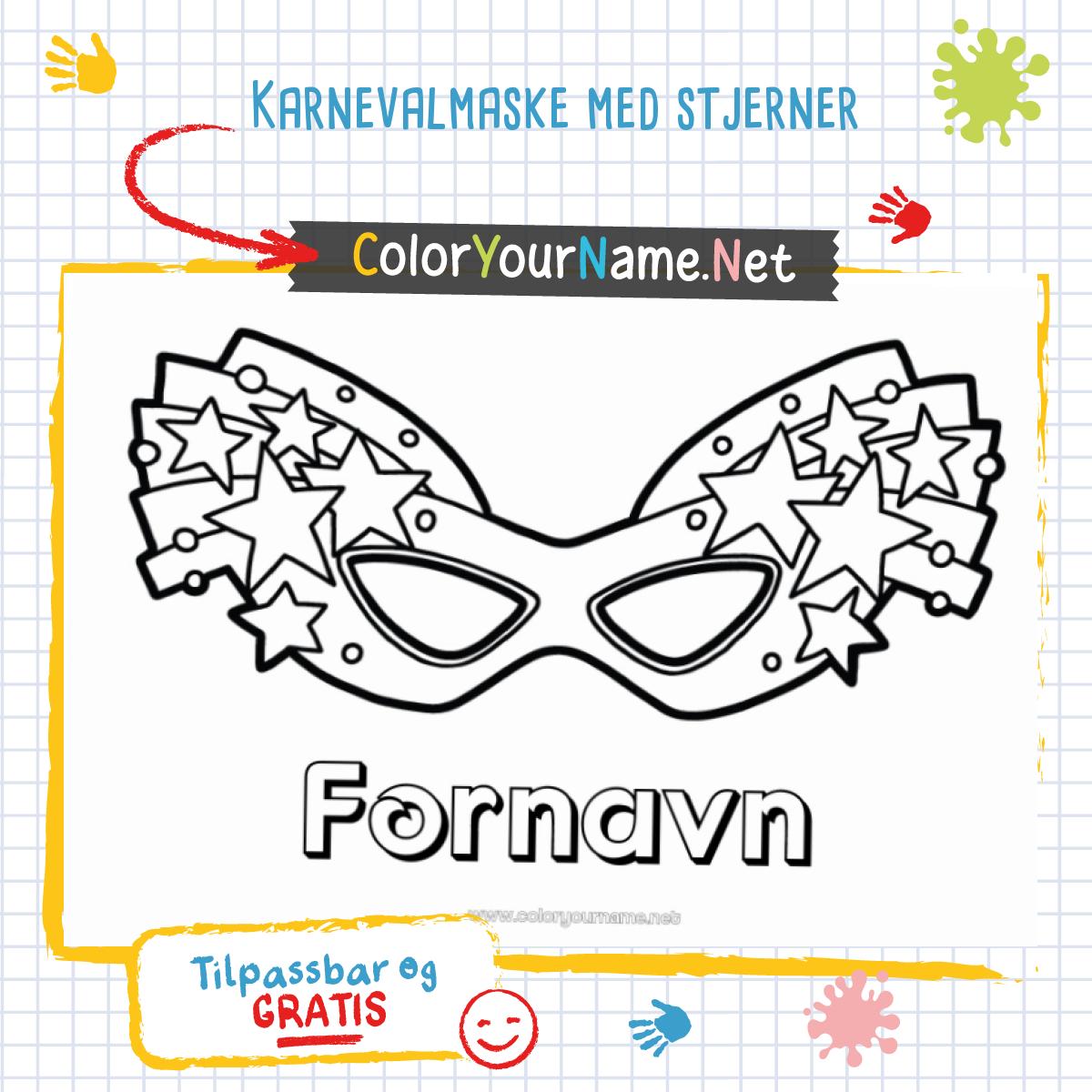 Karnevalmaske med stjerner