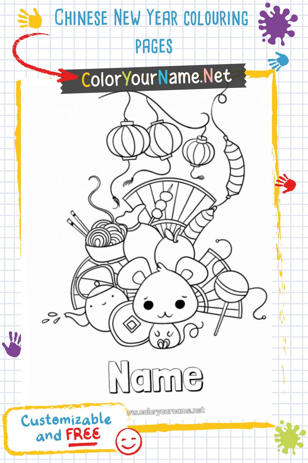 Chinese New Year colouring pages