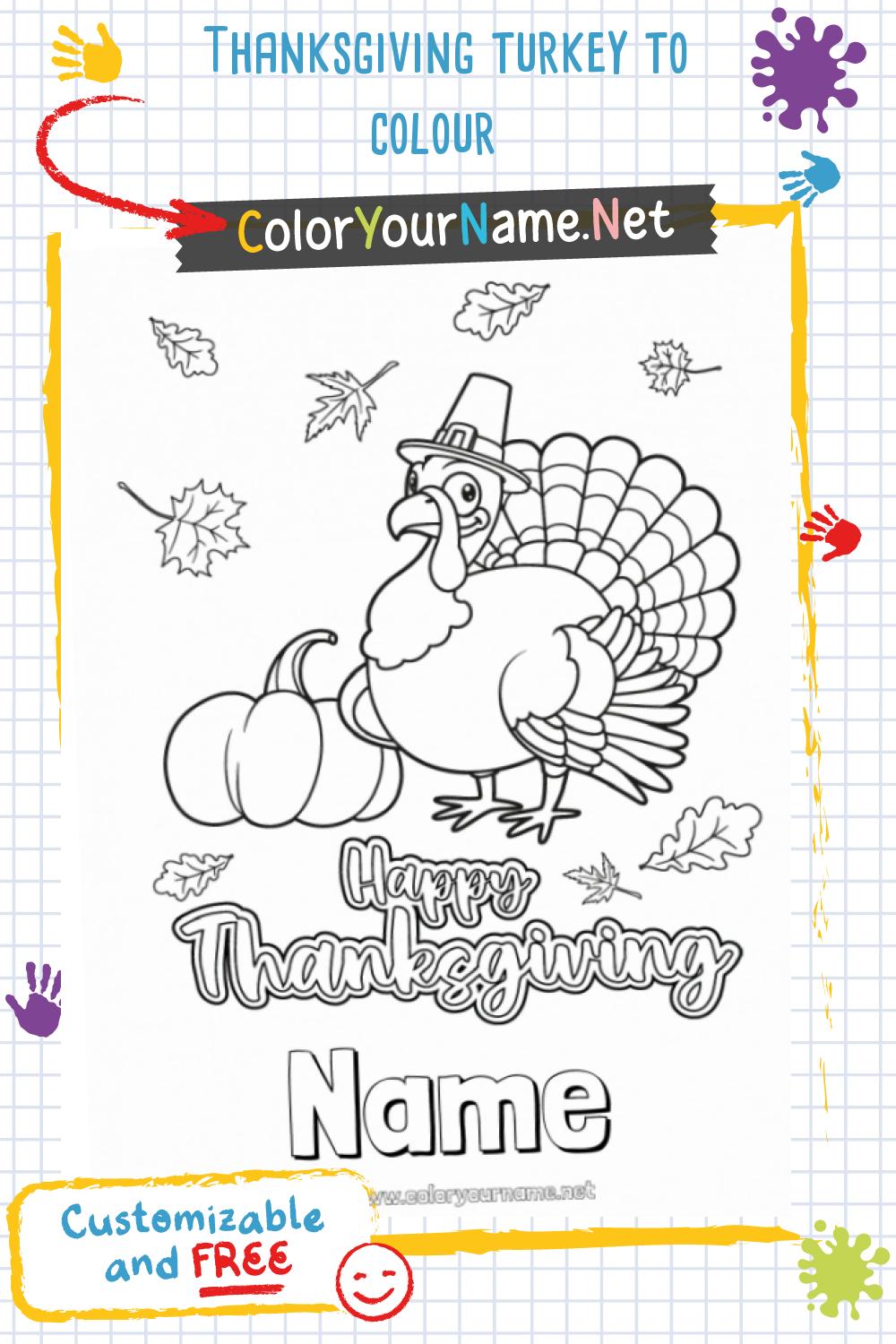 Thanksgiving turkey to colour