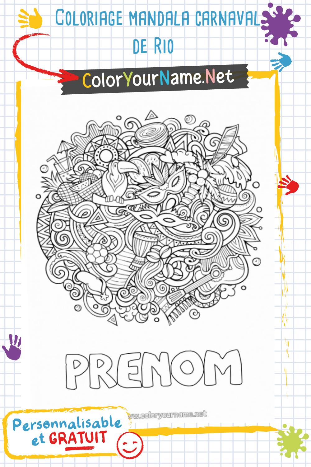 Coloriage mandala carnaval de Rio