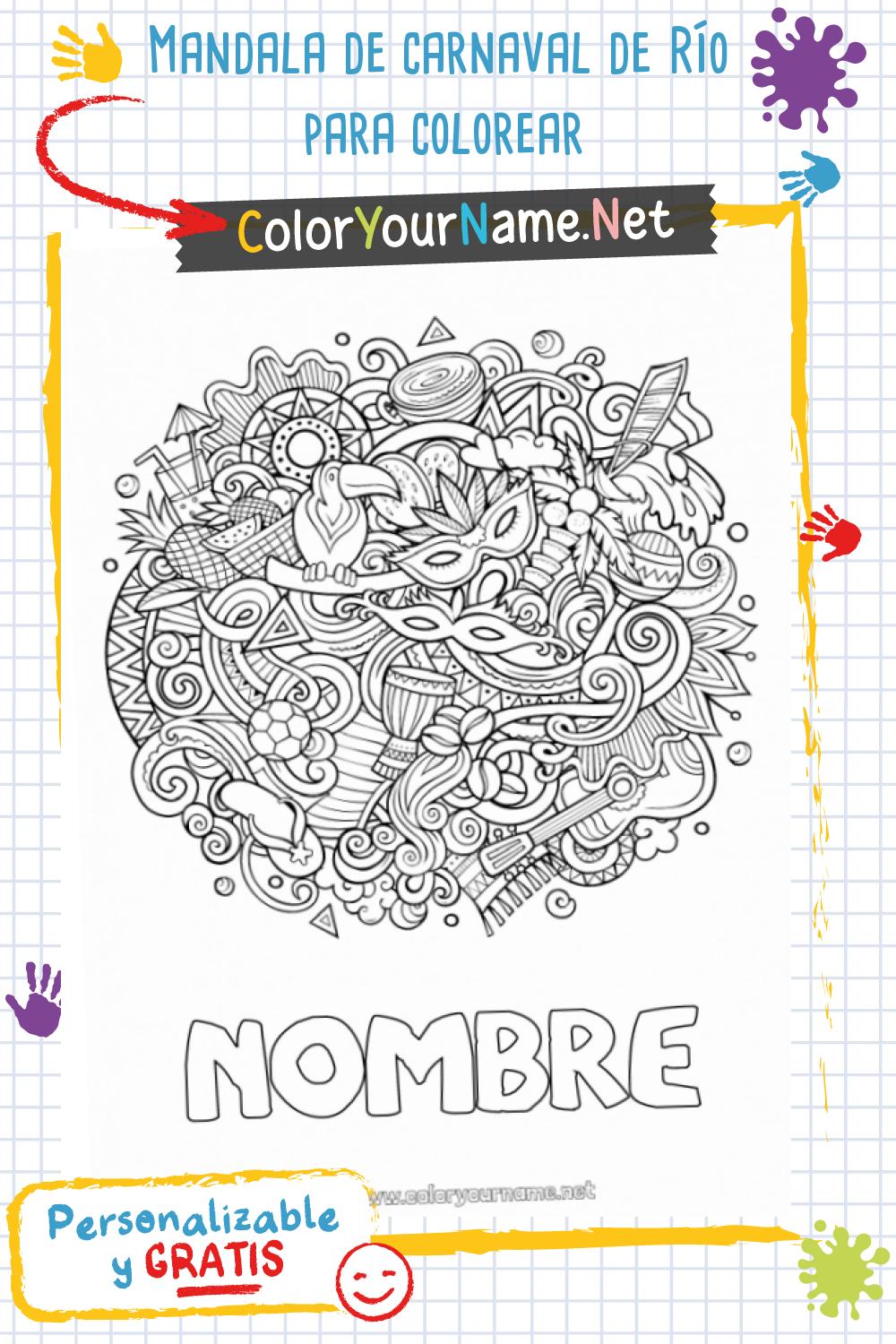 Mandala de carnaval de Río para colorear