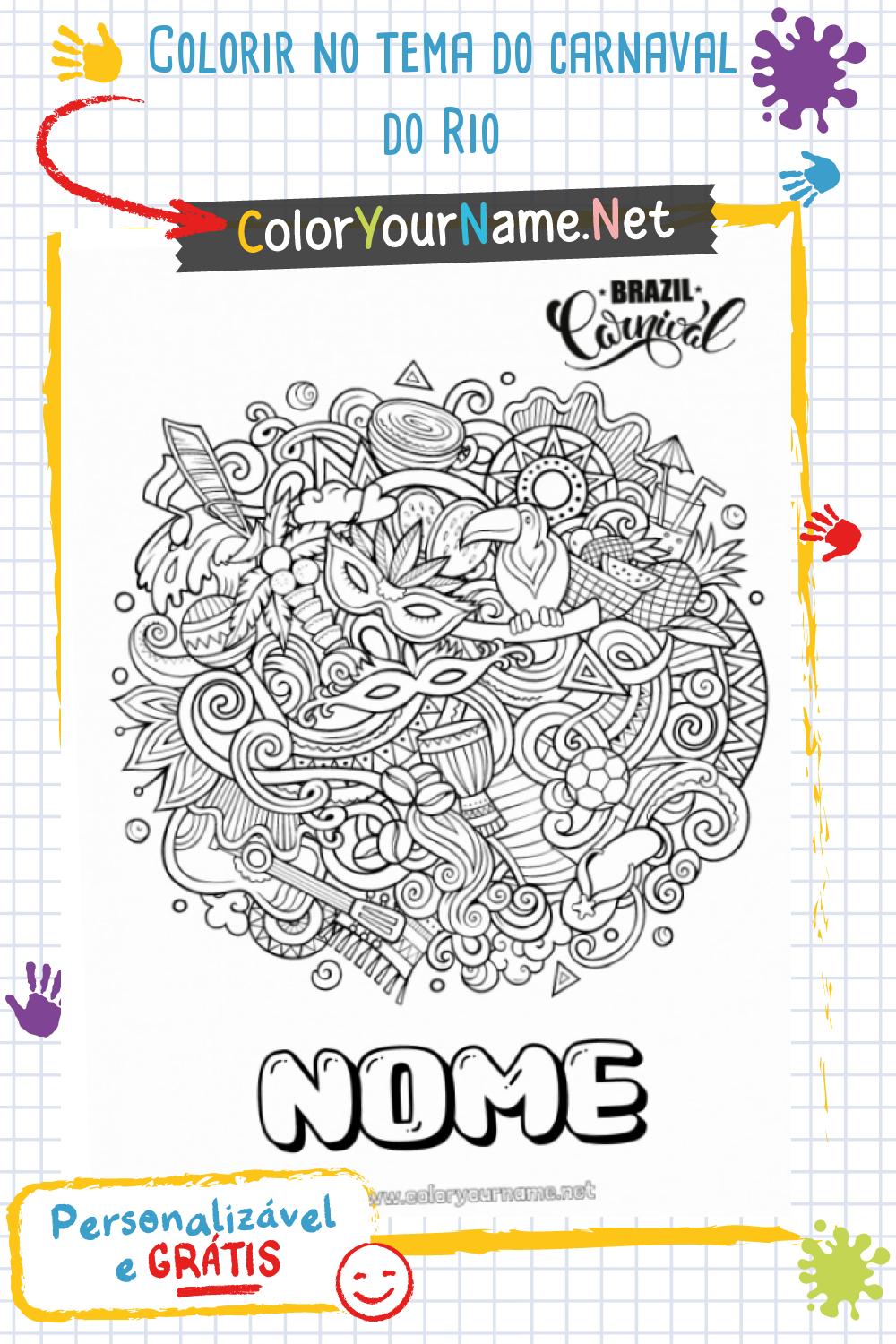 Colorir no tema do carnaval do Rio