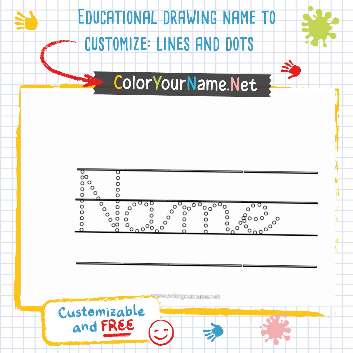 Educational drawing name to customize: lines and dots