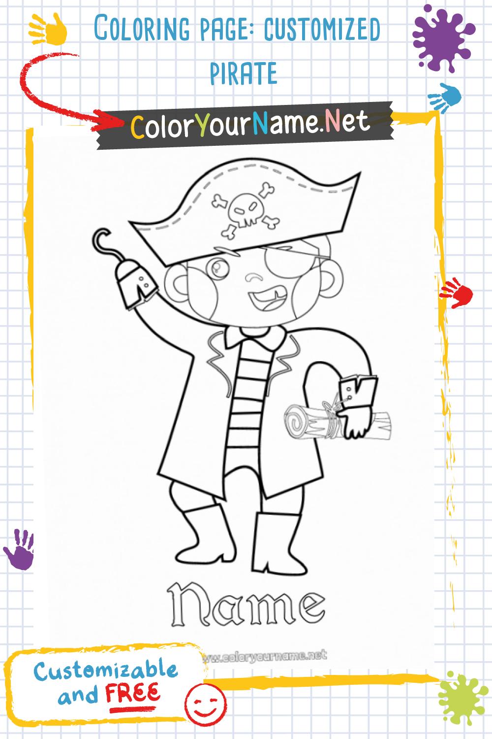 Coloring page: customized pirate