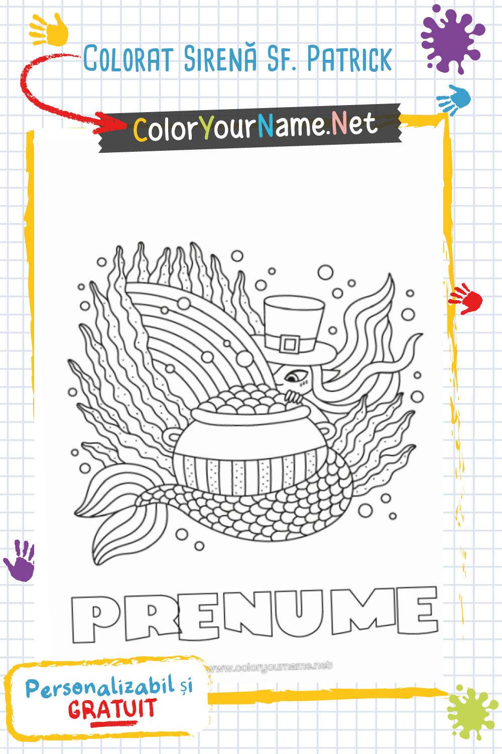 Colorat Sirenă Sf. Patrick