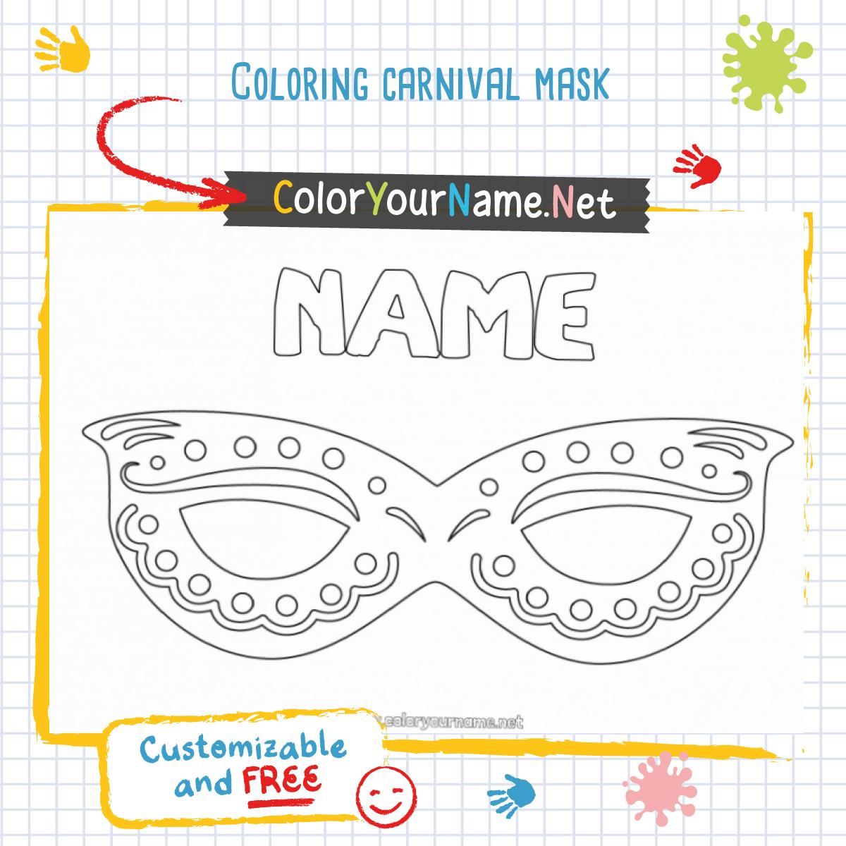 Coloring carnival mask
