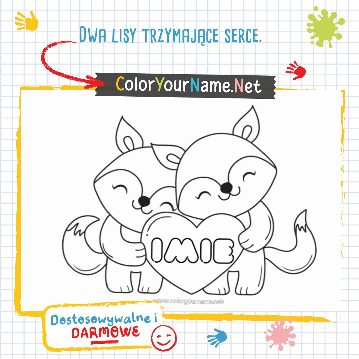 Dwa lisy trzymające serce.