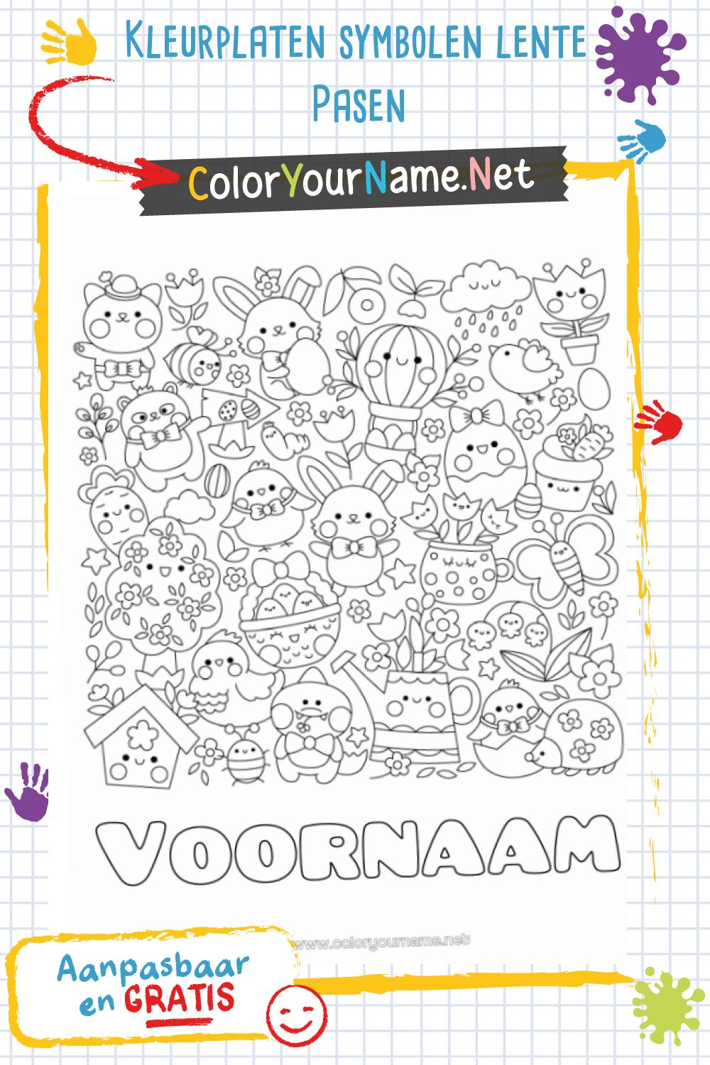 Kleurplaten symbolen lente Pasen