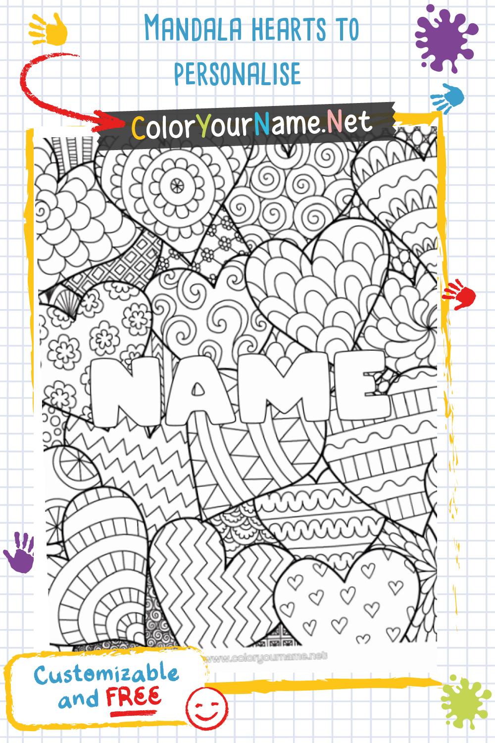 Mandala hearts to personalise